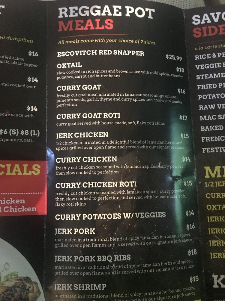 Menu at Reggae Pot Jamaican Grill (Denver restaurant, Centennial