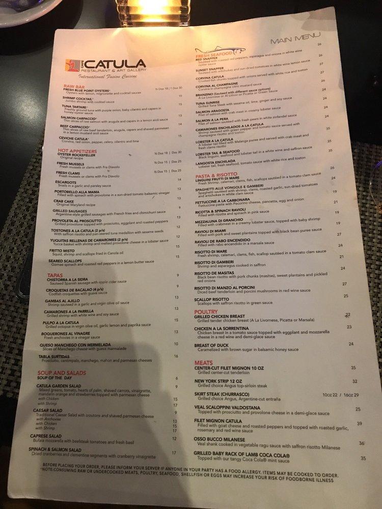 Carta de Café Catula, Miami