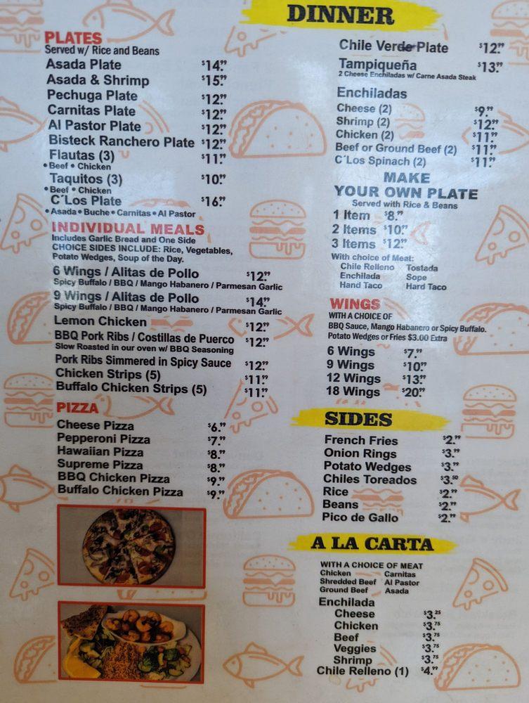Menu at C'los Restaurant, Coachella, Harrison St #117