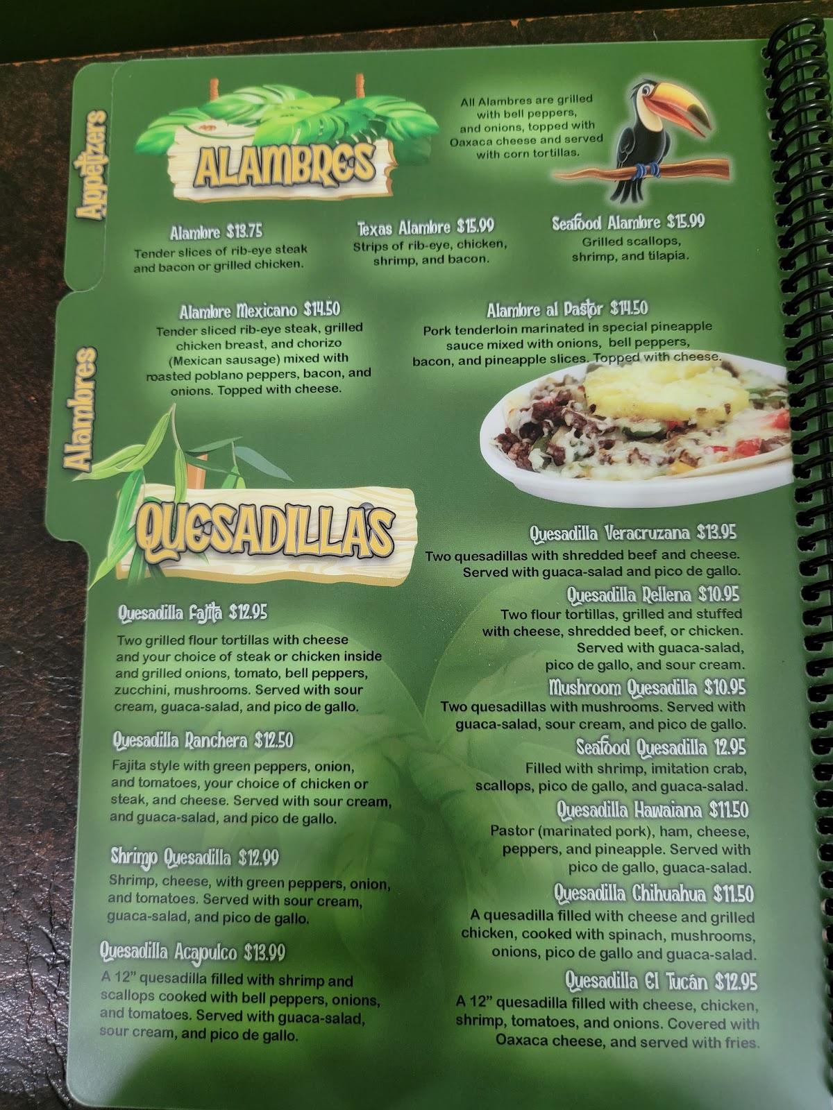 Menu at El Tucan Bar & Grill, Hinckley