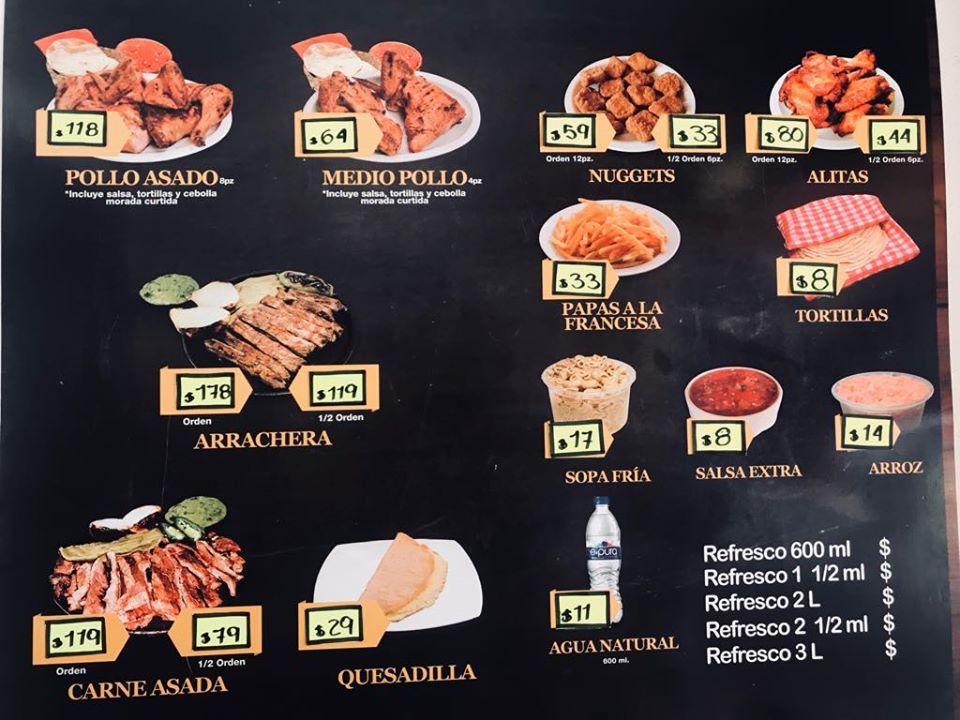 Menu at POLLO FELIZ PLAYA AZUL michoacan restaurant, Playa Azul