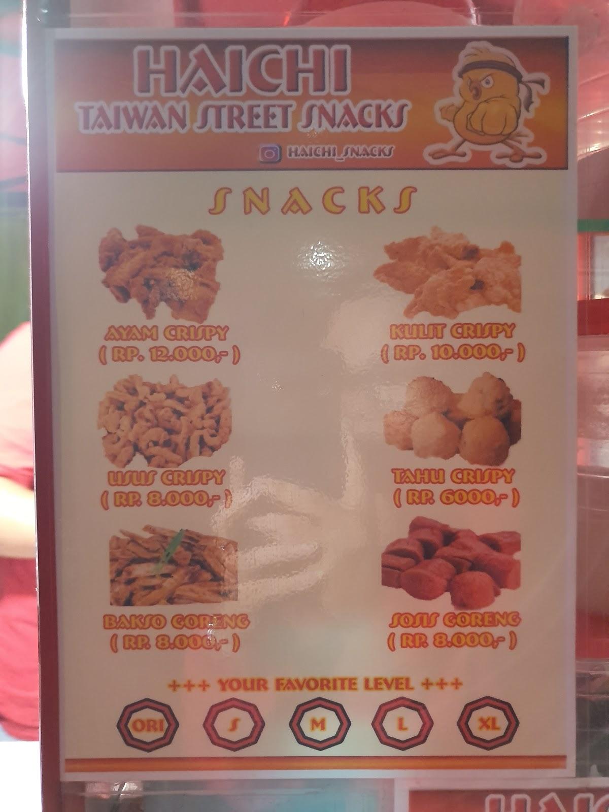 Menu at Piscok Kota restaurant, Blitar