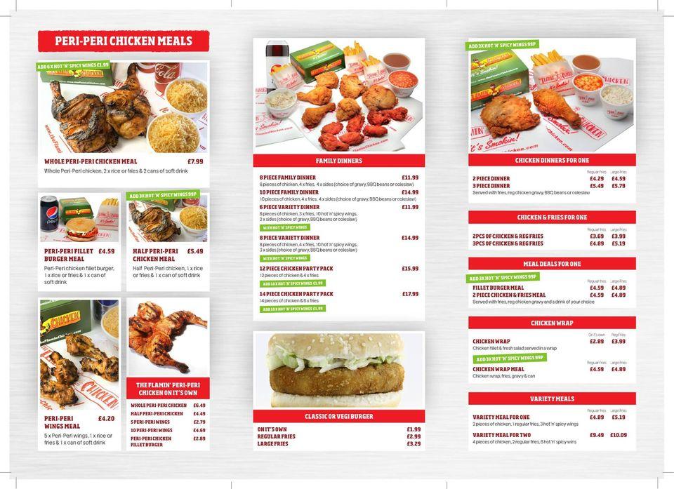 Menu at The Flamin Chicken Dover restaurant, Dover