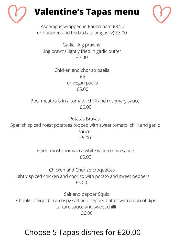Menu at The Fountain restaurant, Bridgend
