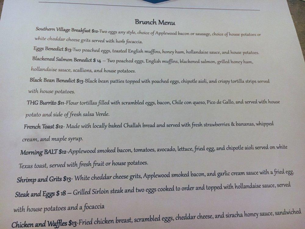 Menu at The Town Hall Grill pub & bar, Chapel Hill