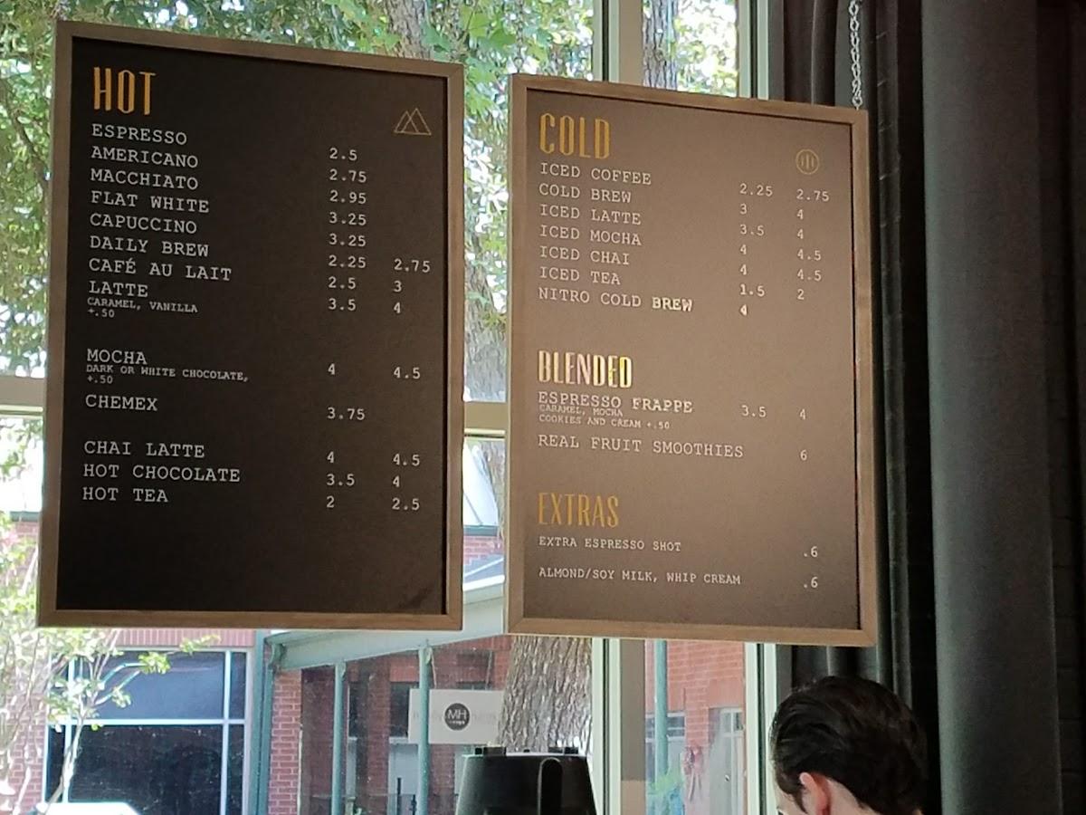 Menu at Third Gen Coffee restaurant, The Woodlands