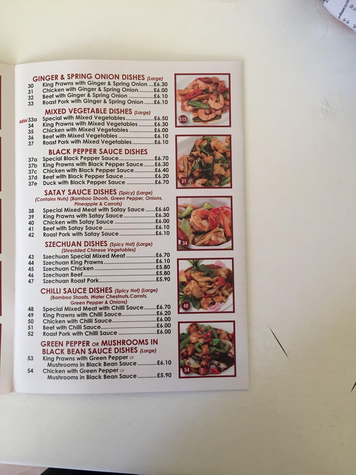 Menu at Golden Valley Chinese restaurant, Llanymynech
