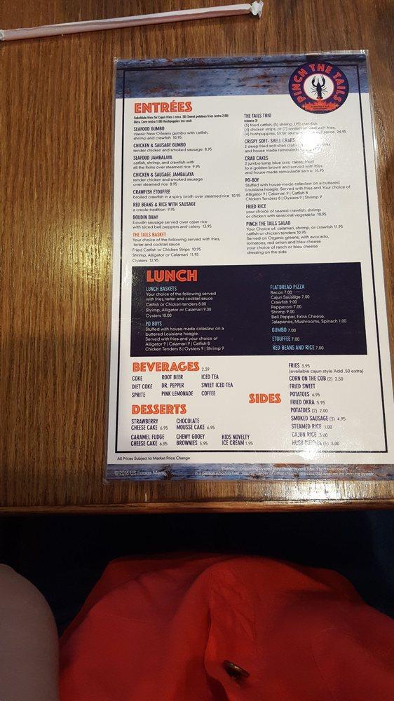 Menu at Pinch The Tails pub & bar, Dallas