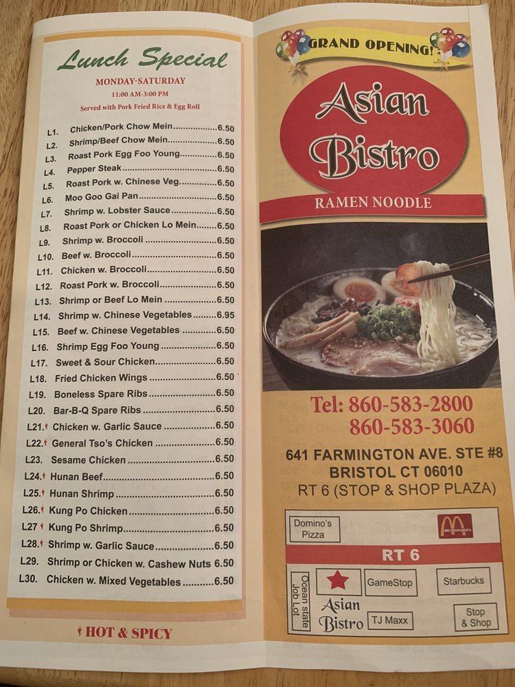 Menu at Asian Bistro Ramen Noodle, Bristol