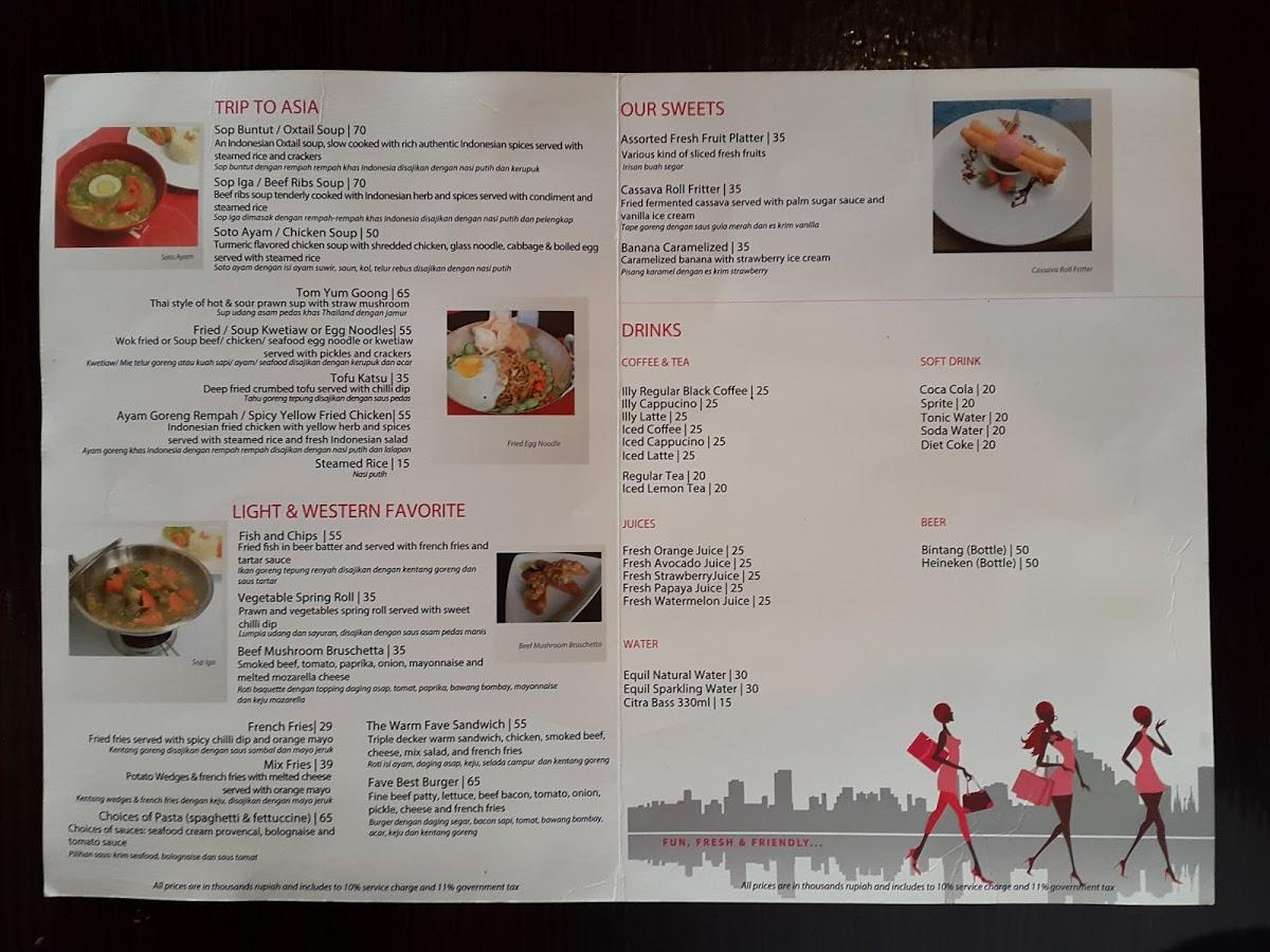 Menu at Lime Coffee Shop restaurant, North Jakarta
