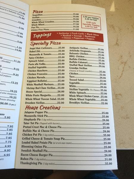 Menu at Phils pizza 2 pizzeria, Massapequa Park