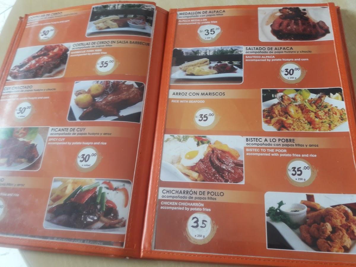 Menu at Restaurant Moyas, Lima