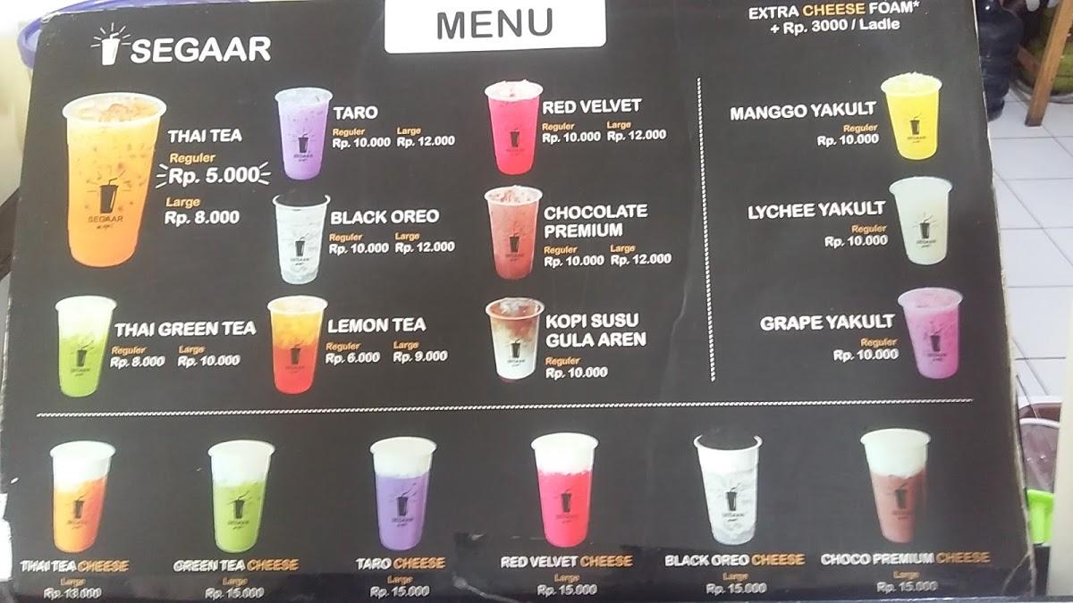 Menu at SEGAAR Store Barat, Mangge
