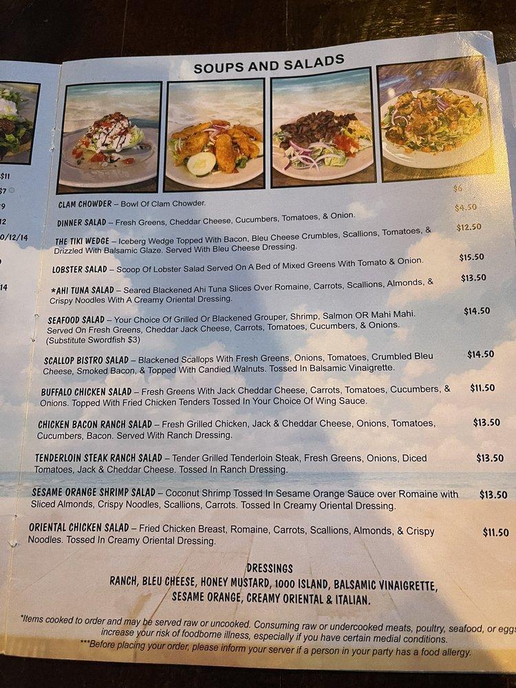 Menu at Toucan's Lakefront pub & bar, Mooresville