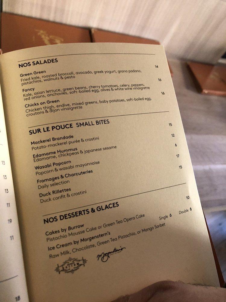 Menu at Café Kitsuné West Village cafe, New York City