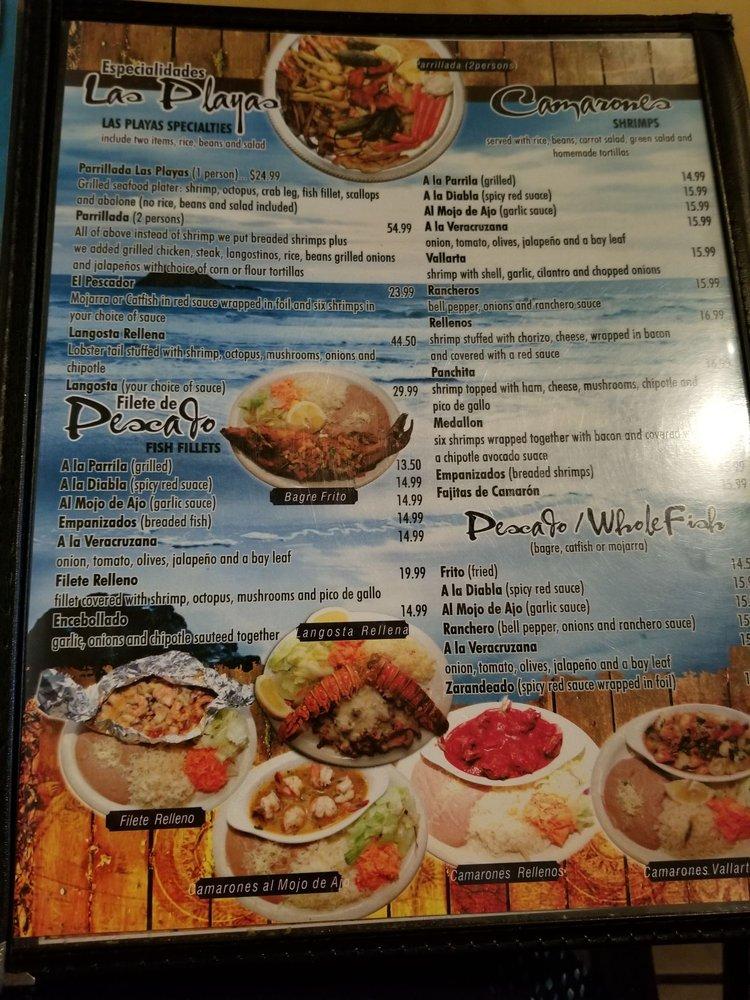 Carta de Las Playas Restaurant, Tulare