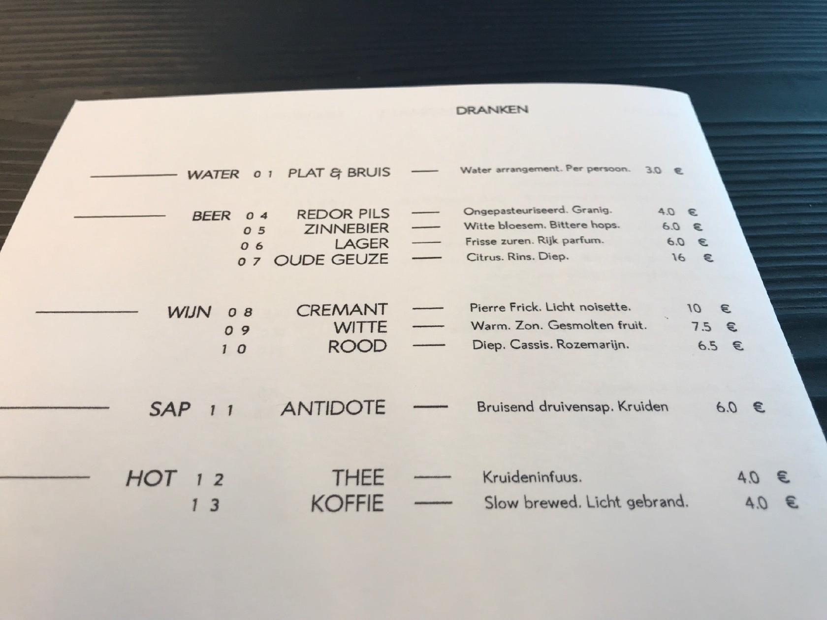 Menu at Magma Restaurant, Mechelen