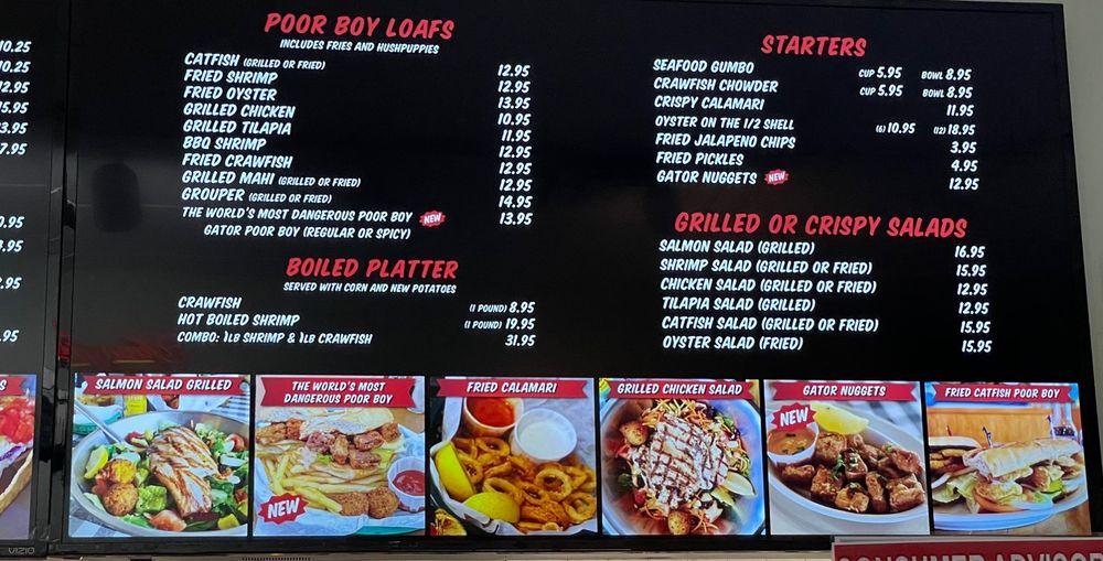 Menu at Flying Fish restaurant, Memphis
