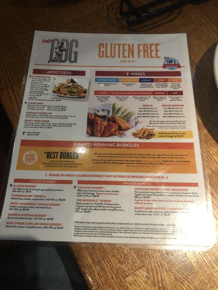 Menu at Glory Days Grill pub & bar, Glen Burnie, Ritchie Hwy