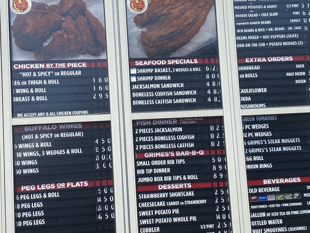 Menu at Grimes's Fast Food (Formerly Richie's), Lexington