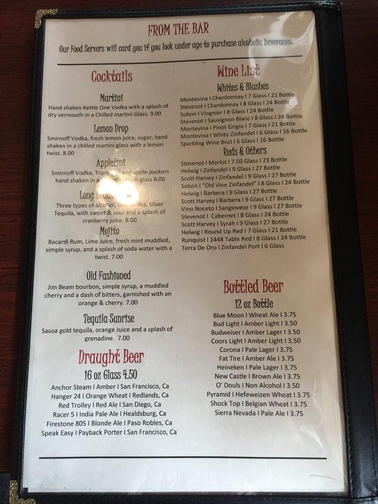 Menu at Highway House Restaurant, Jackson