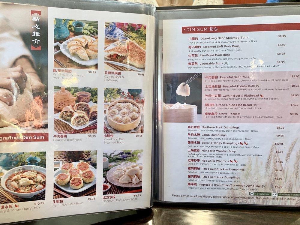 Menu at Peaceful Restaurant, Port Coquitlam