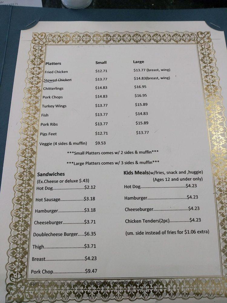 Menu at Creative Edibles restaurant, Salisbury