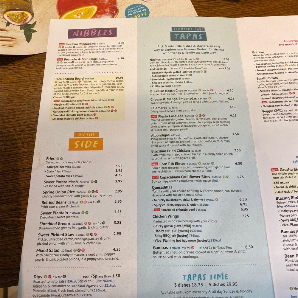 Menu at Las Iguanas - Manchester - Deansgate restaurant, Manchester, 84 ...