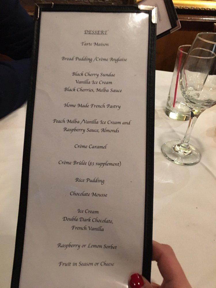 Menu at Le Rivage restaurant, West New York