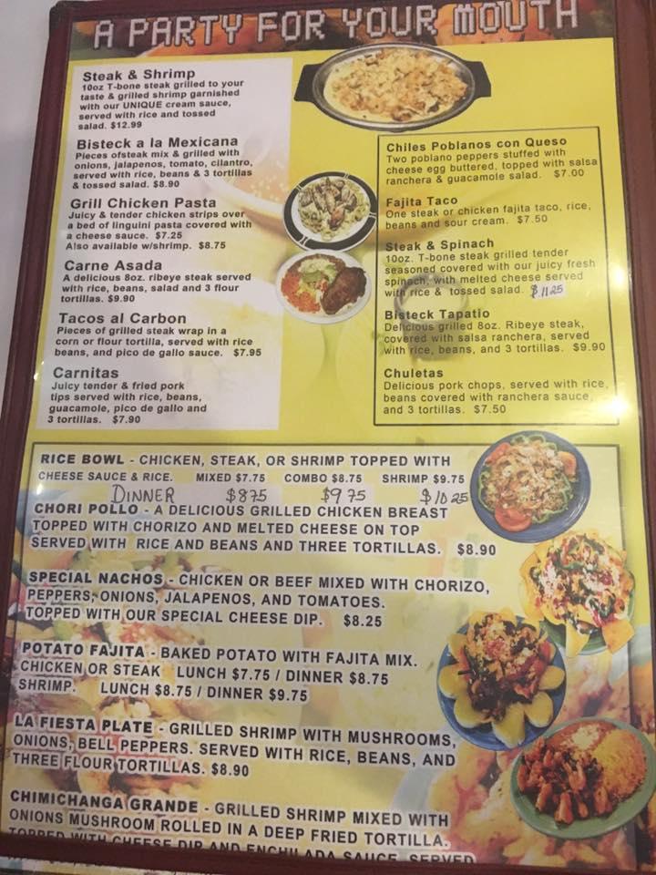 Menu at Los Arcos Mexican Resturant restaurant, Macon, US-45