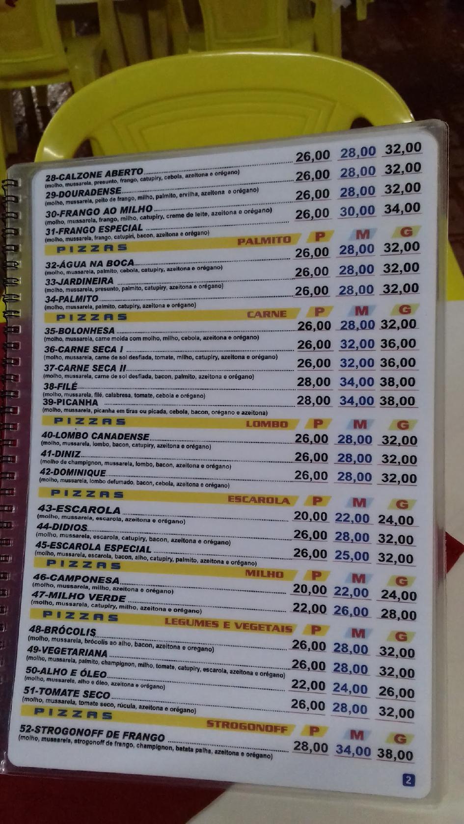 Menu at Mama Mia Pizzaria, Dourados, R. Mozart Calheiros