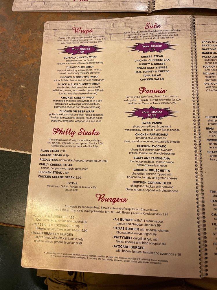 Menu at Prestige Diner, Vineland
