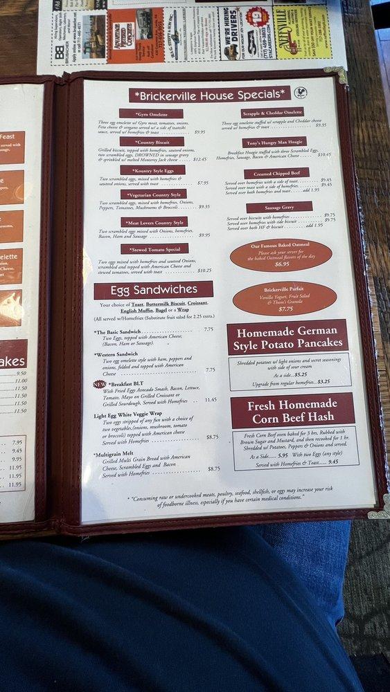 Menu at Brickerville House Family Restaurant, Brickerville