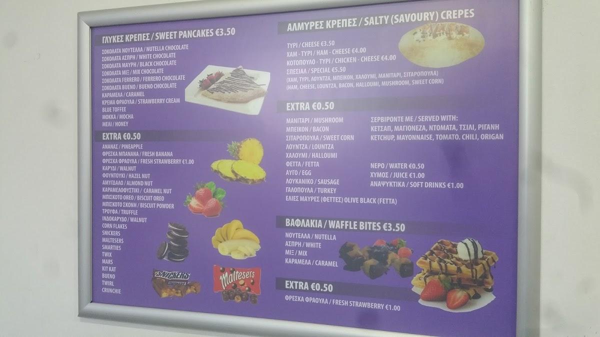 Menu at FAT BOY CREPES, Kato Polemidia