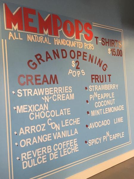 Menu at Mempops restaurant, Memphis, Ridgeway Rd