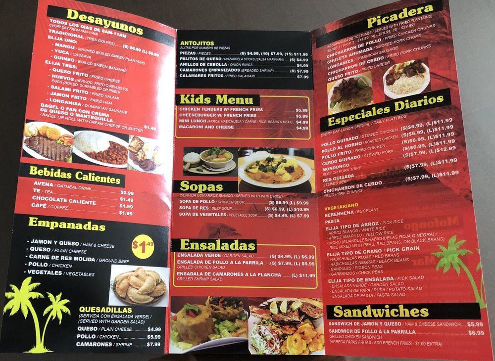 Menu at SABOR DOMINICANO restaurant, Jamesburg