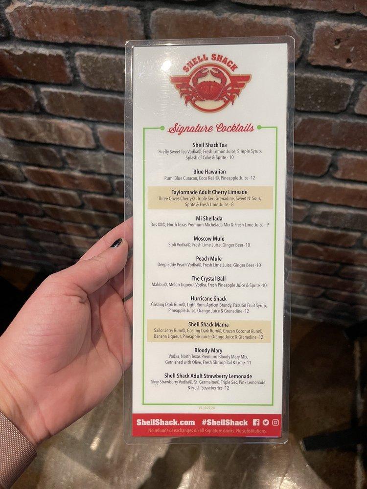 Menu at Shell Shack pub & bar, Clearwater