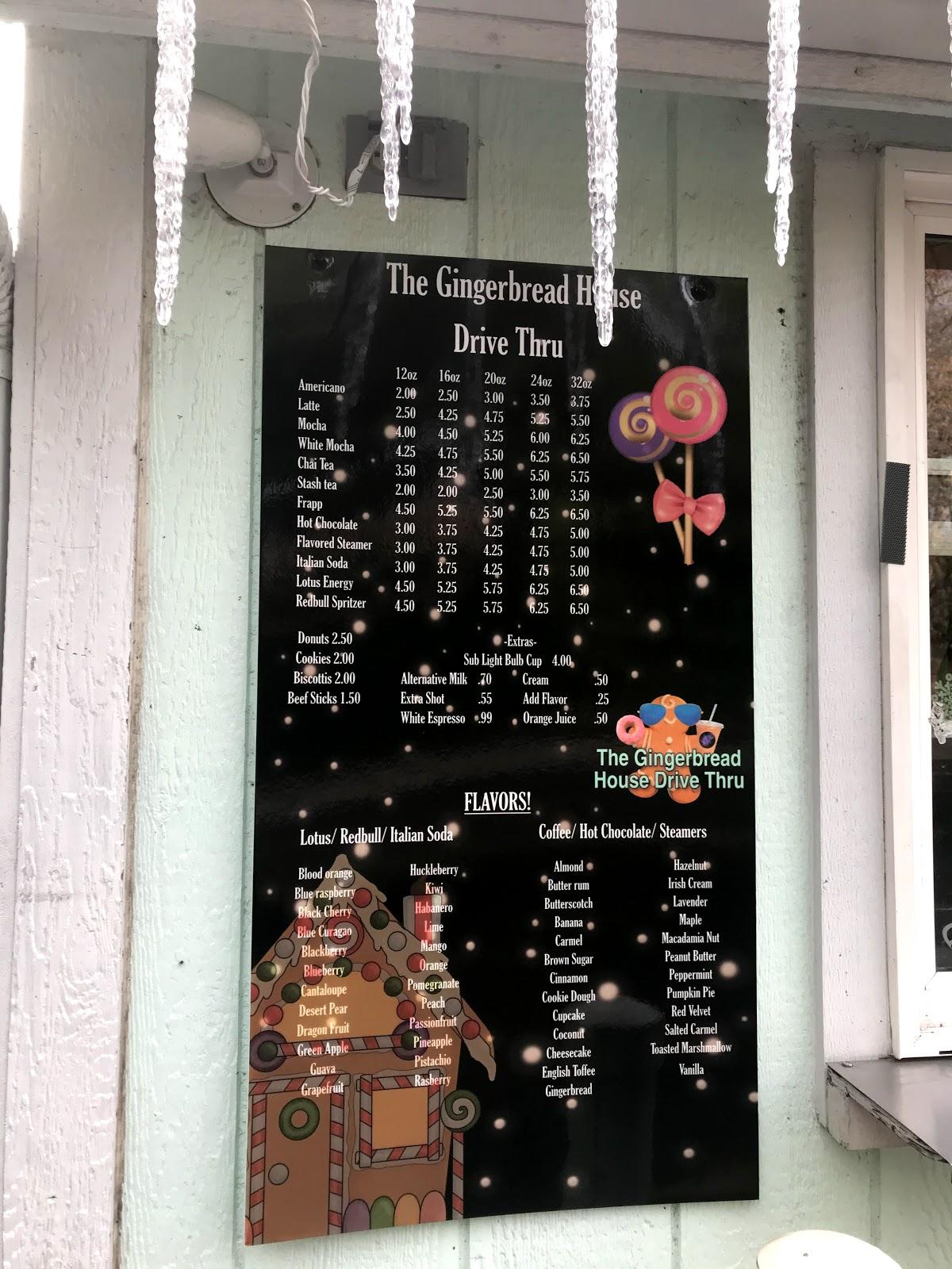 Menu at The Gingerbread House Drive thru pub & bar, Port Orchard
