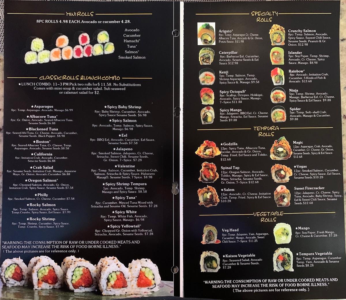 Menu at MOMIJI NEWPORT SUSHI restaurant, Newport
