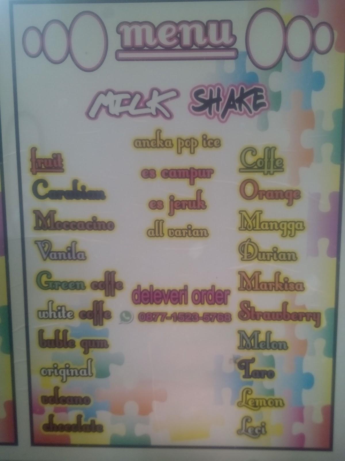 Menu at Batagor Sarasa restaurant, Padalarang