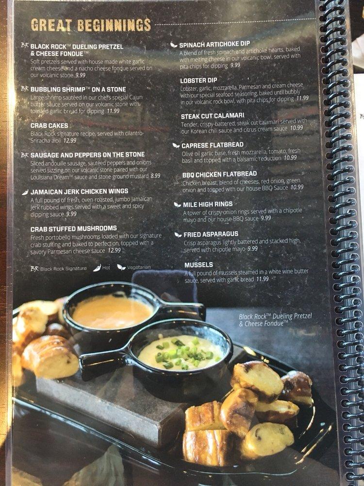 Menu at Black Rock Bar & Grill, Portage