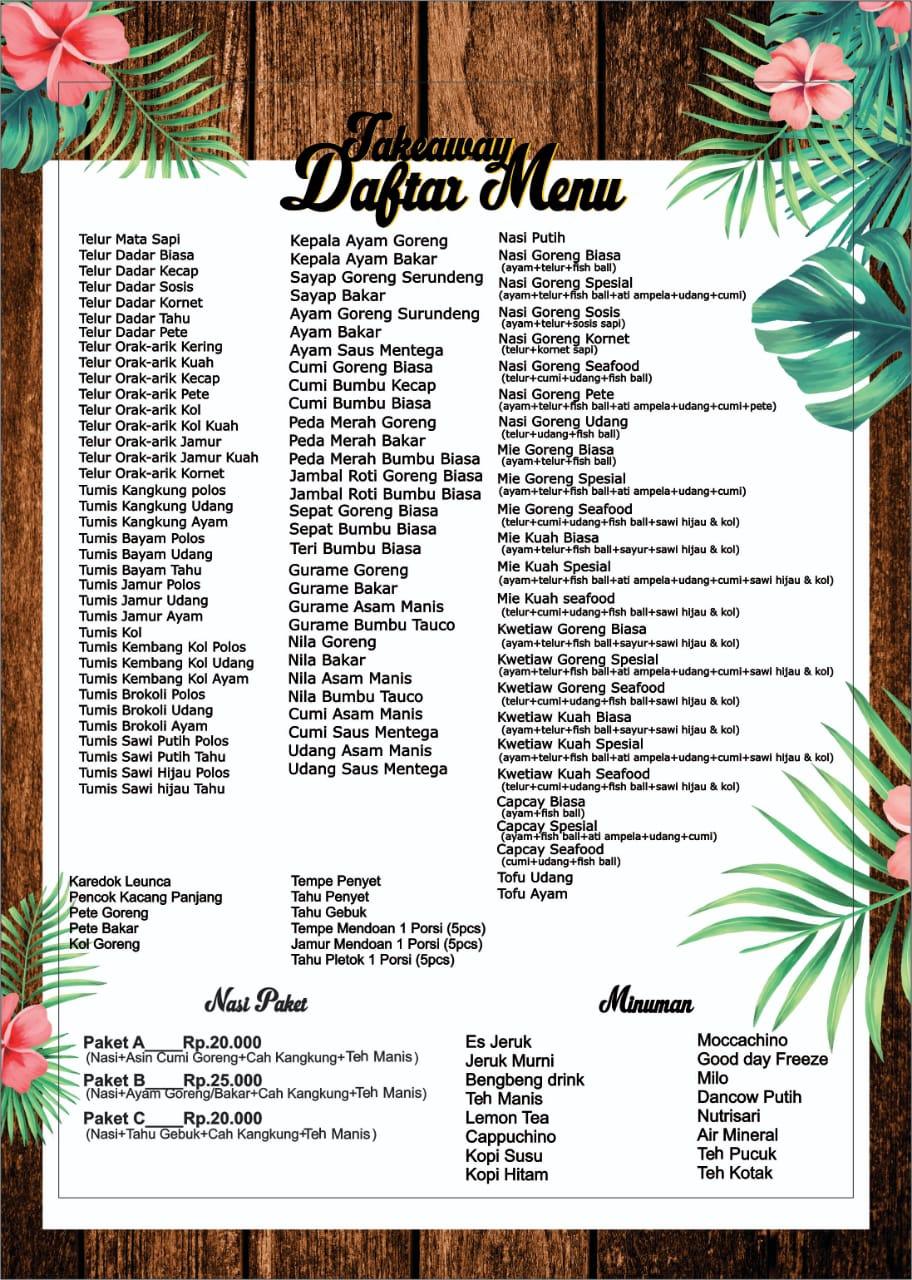 Menu at Dapur Sunda Bandung restaurant, Bandung, Jl. Ciguriang No.28