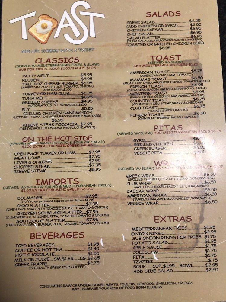 Menu at Toast restaurant, New Port Richey, FL-54