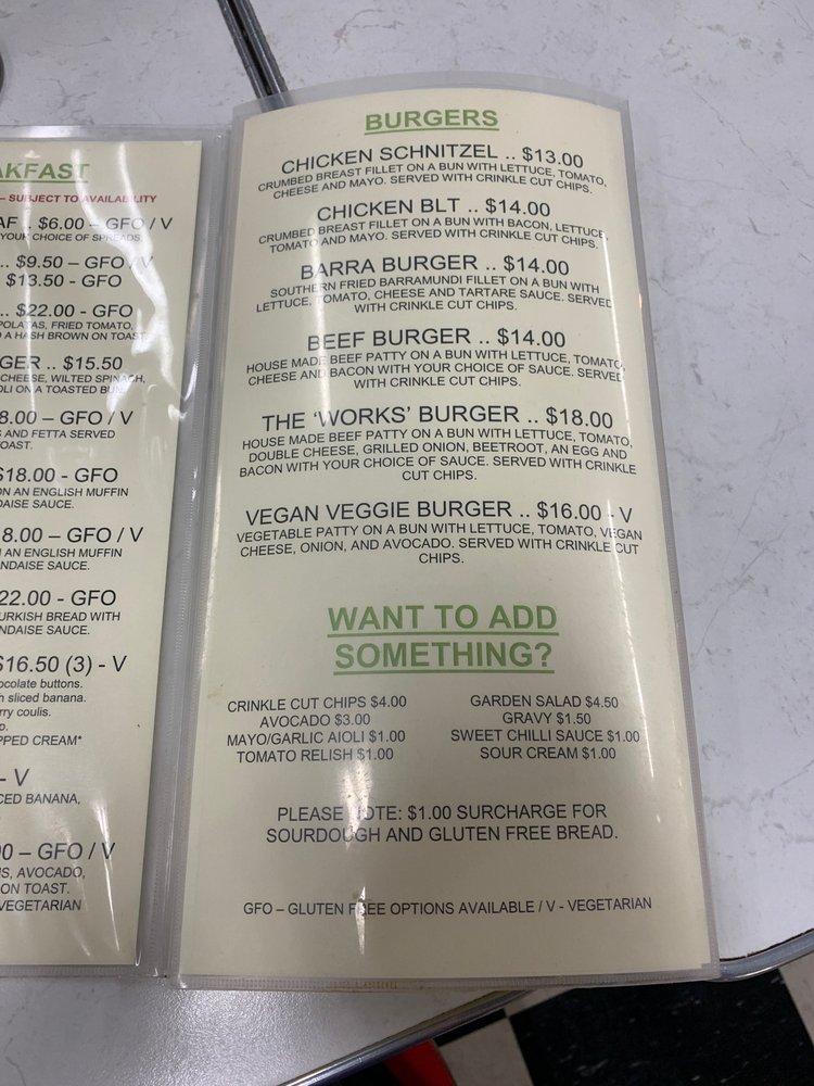 Menu at Turn Back Time Cafe, Moe