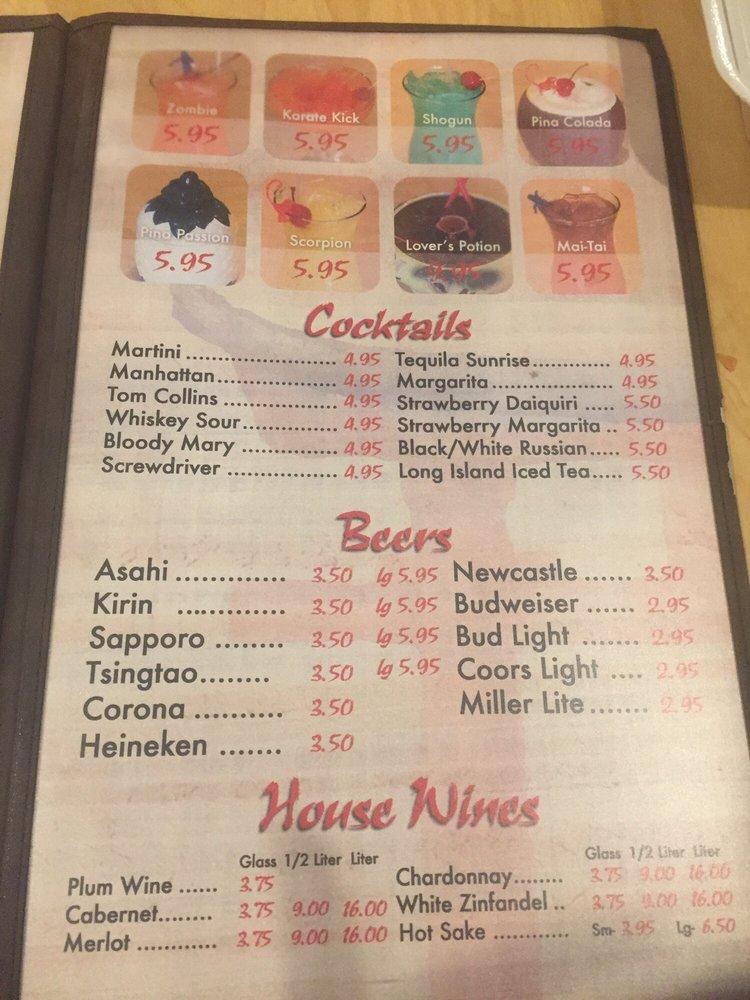 Menu at Tokyo House Japanese Restaurant, Ridgecrest