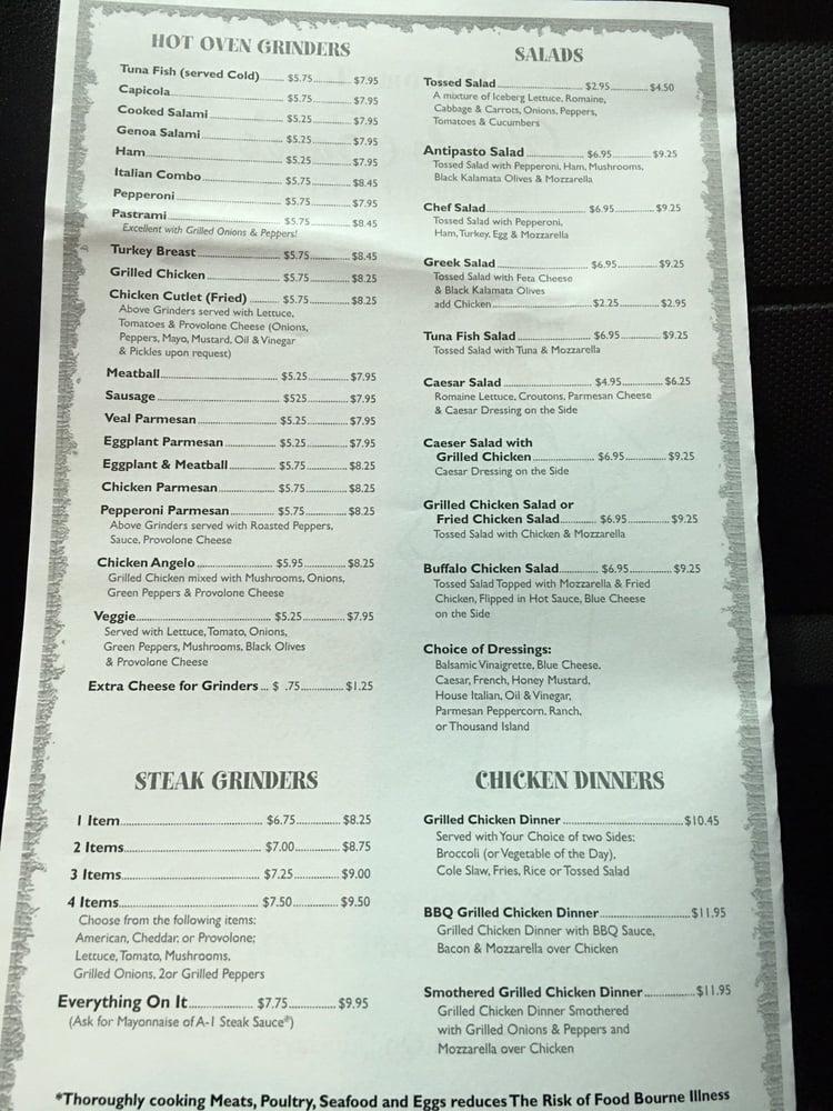 Menu at Uncle Sam's Restaurant, Bristol