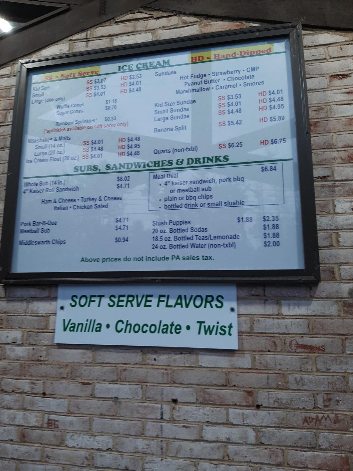 Menu at 3B Ice Cream (Dauphin) restaurant, Dauphin, Peters Mountain Rd