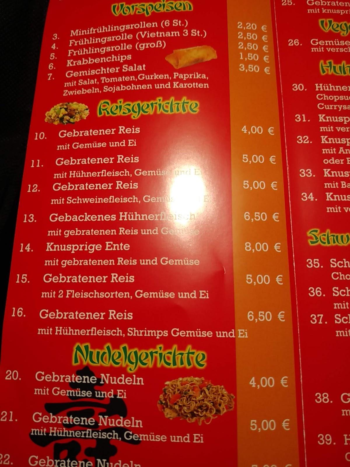 Speisekarte von Asia Imbiss Linh Linh pub & Bar, Moringen