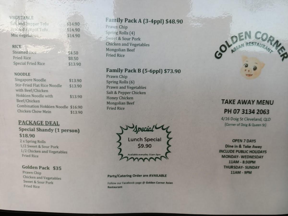 Menu at Golden Corner Asian Restaurant, Cleveland