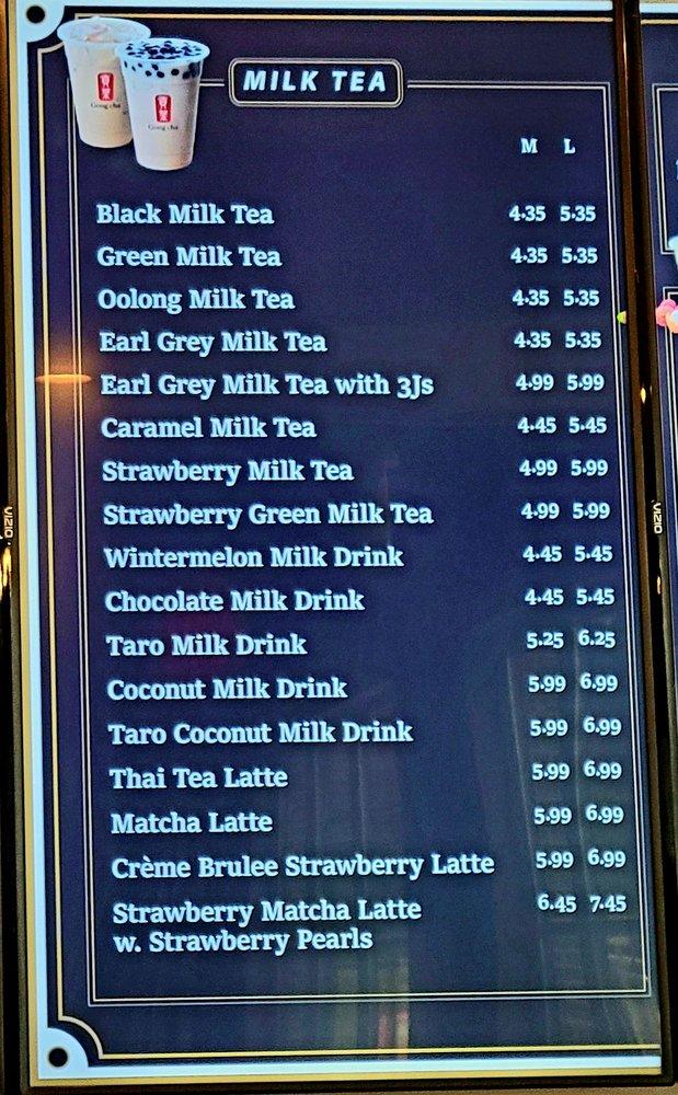 Menu at Gong Cha pub & bar, Camp Springs